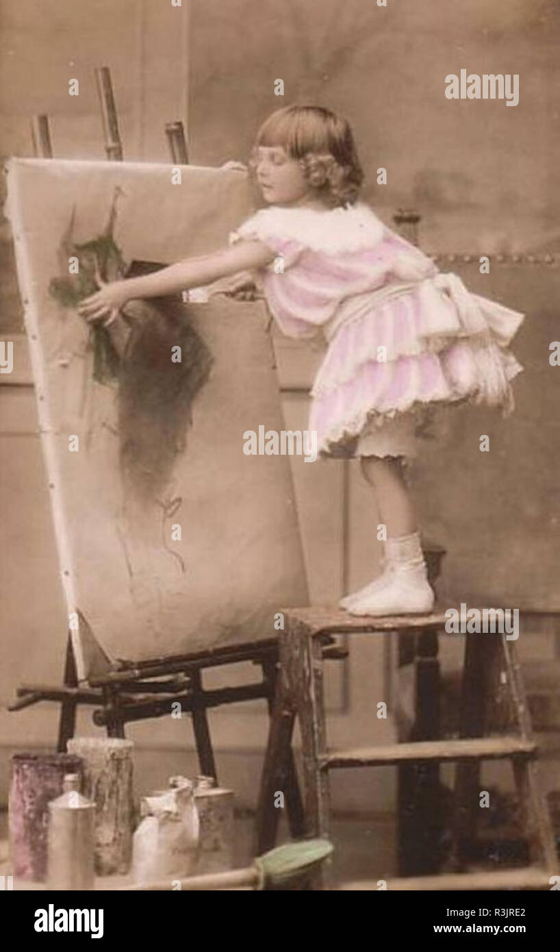vintage image of a victorian child Stock Photo - Alamy