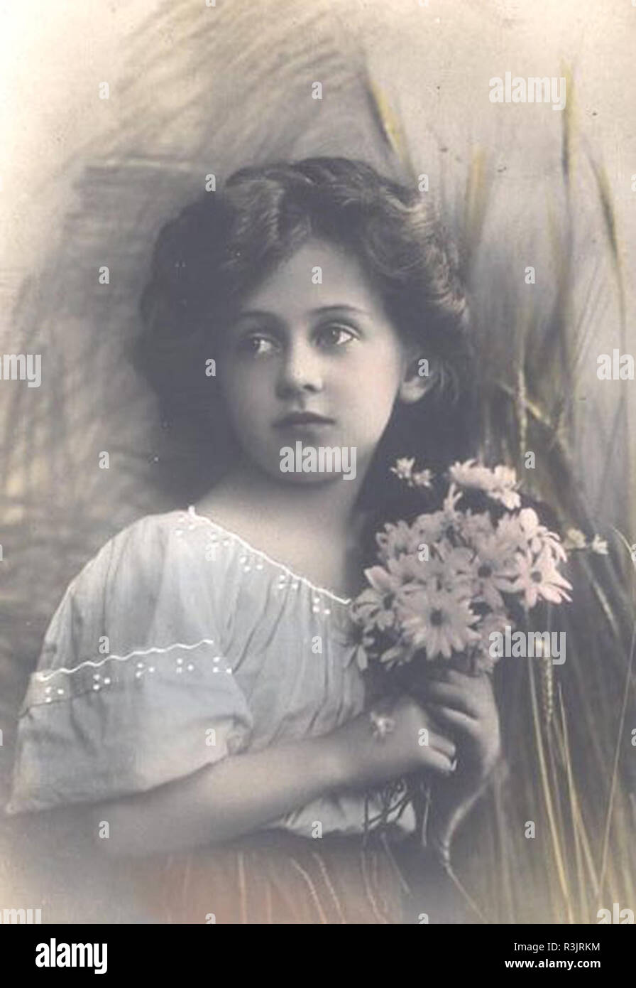 vintage image of a victorian child Stock Photo - Alamy