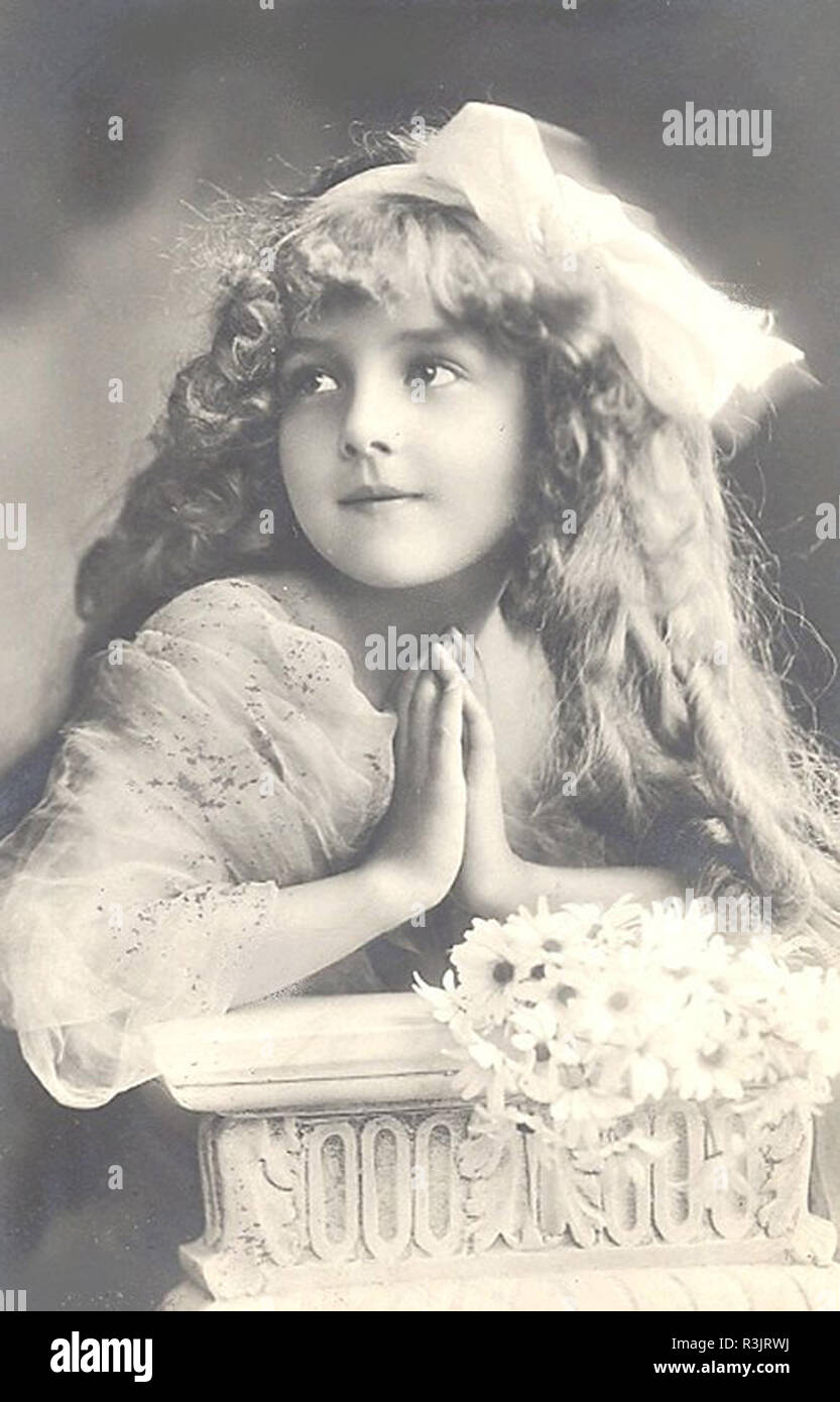 vintage image of a victorian child Stock Photo - Alamy
