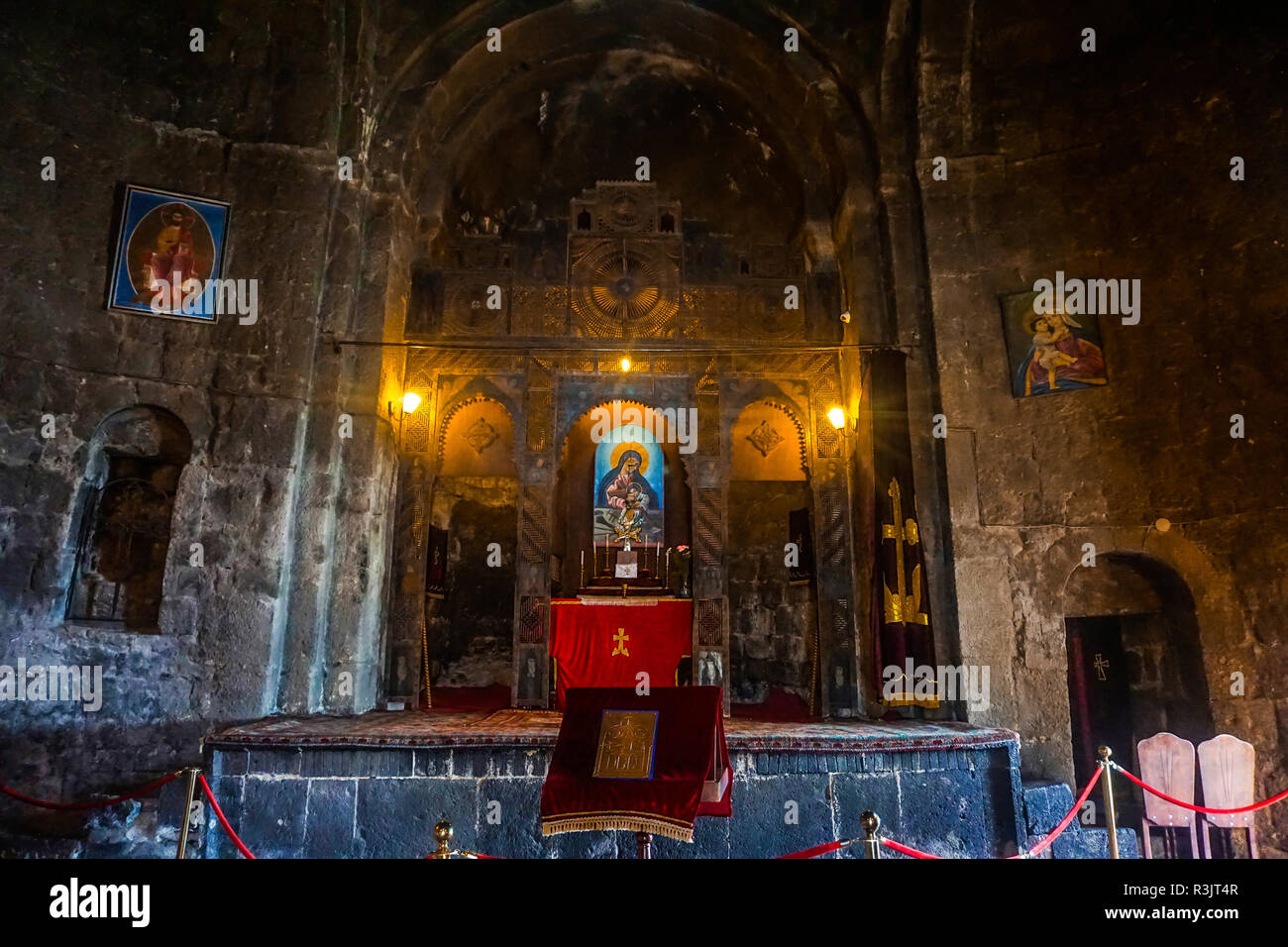 Lake Sevan Sevanavank Monastery Church Interior Altar View with Icon of ...