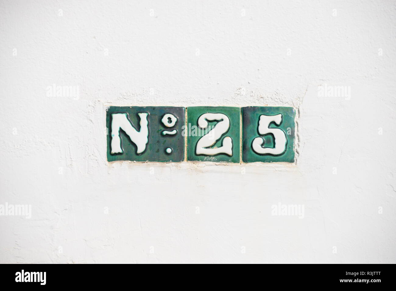 house facades,street signs,email,tiles,spain,house number 25 Stock ...