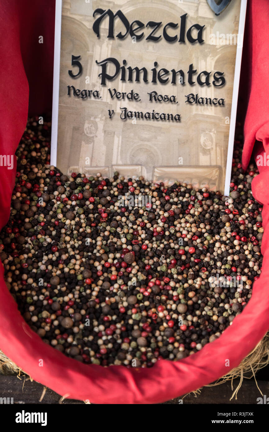 spices,seeds and tea sold in a traditional market in granada,spain ...