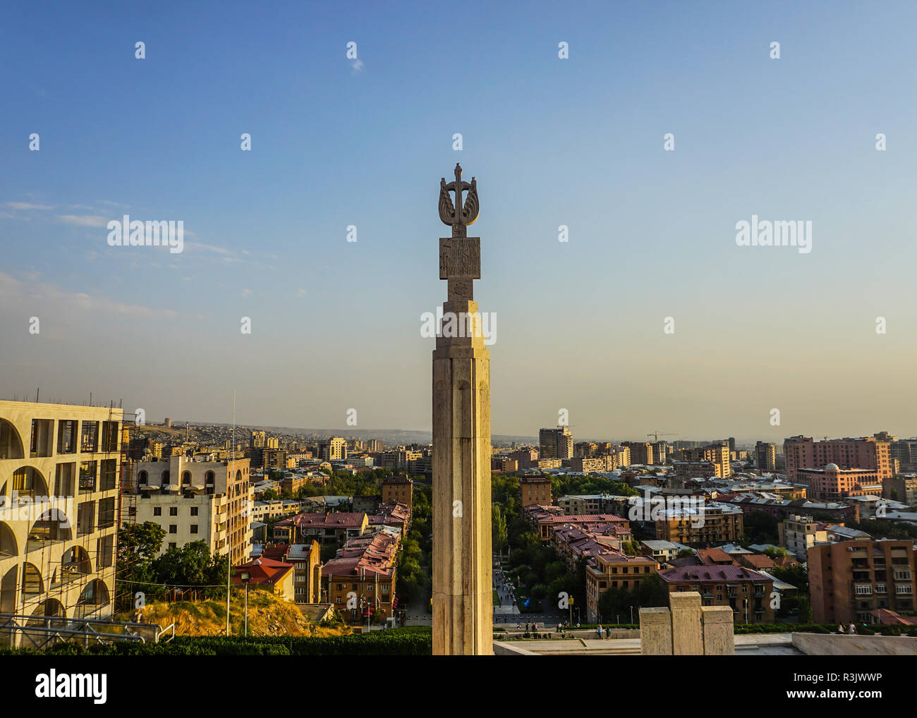 Yerevan Cascade Complex Centered Pillar View with Cityscape Stock Photo ...