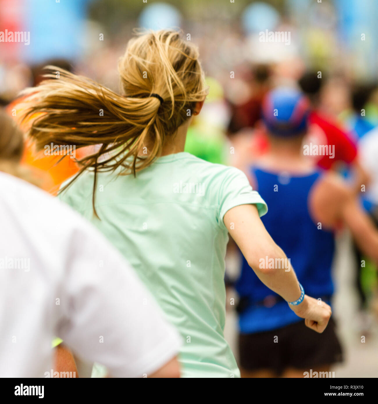 Running crowd at the marathon run Stock Photo - Alamy