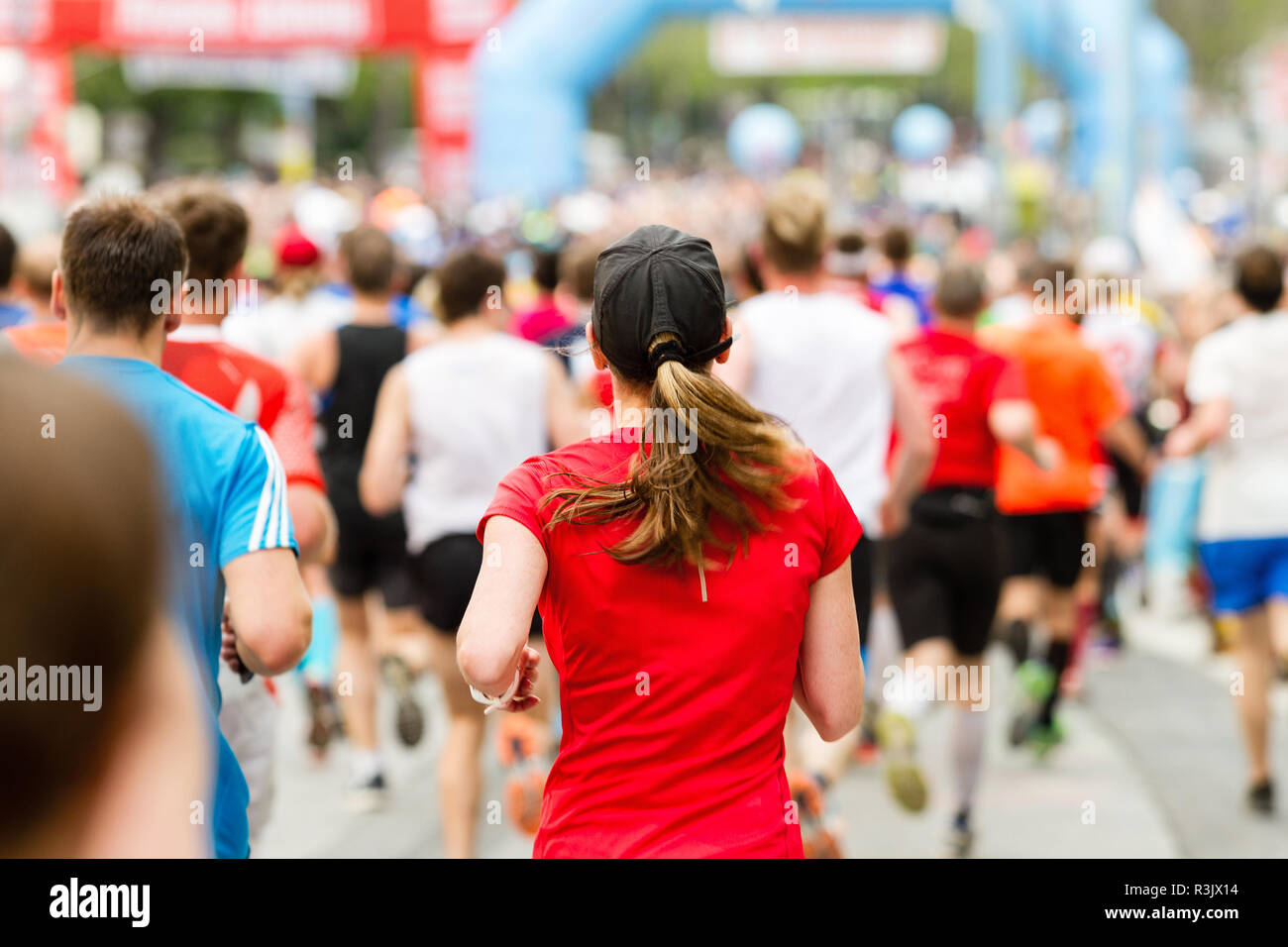 Running crowd at the marathon run Stock Photo - Alamy