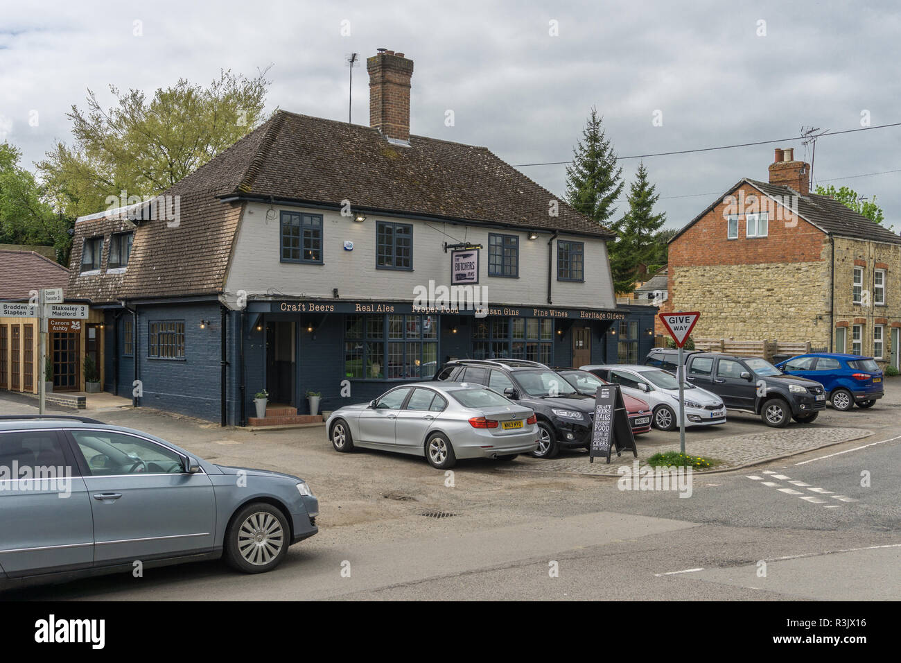 The Butchers Arms pub in the village of Greens Norton near Towcester UK ...