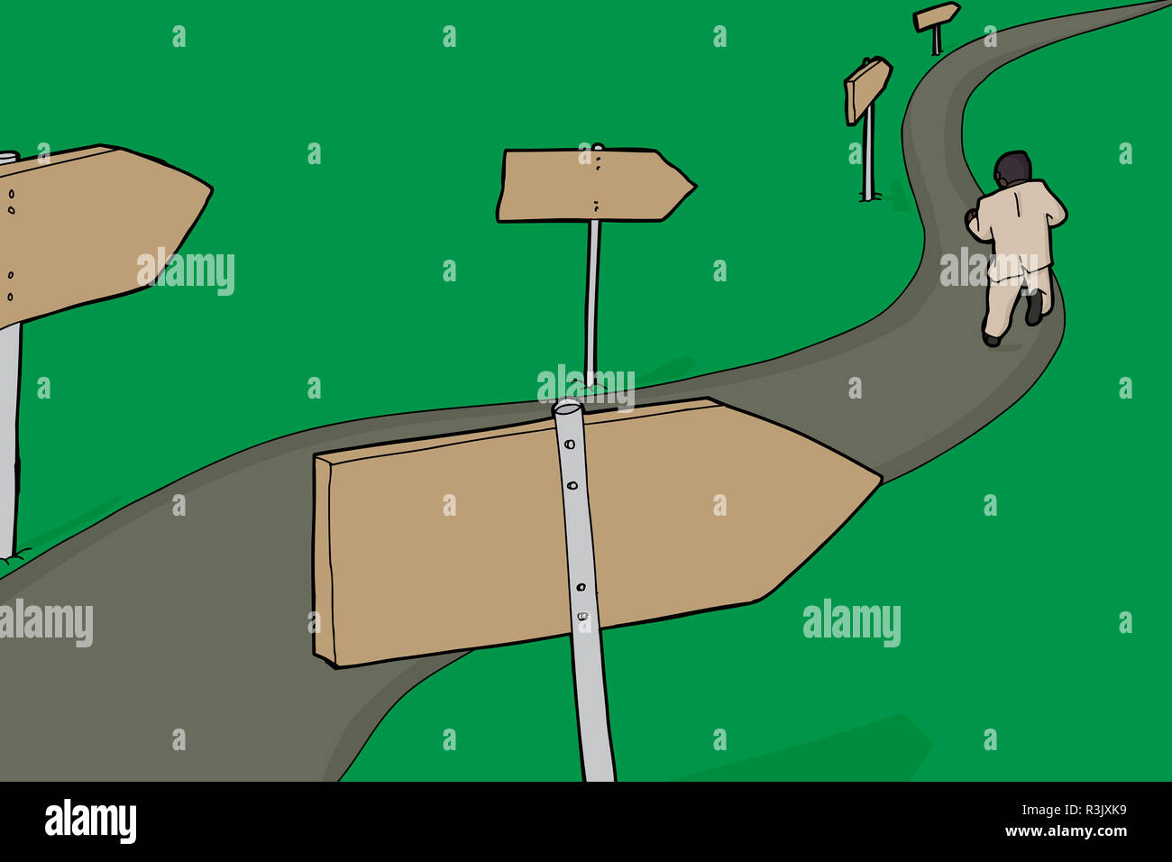 Hand drawn cartoon winding road hi-res stock photography and images - Alamy