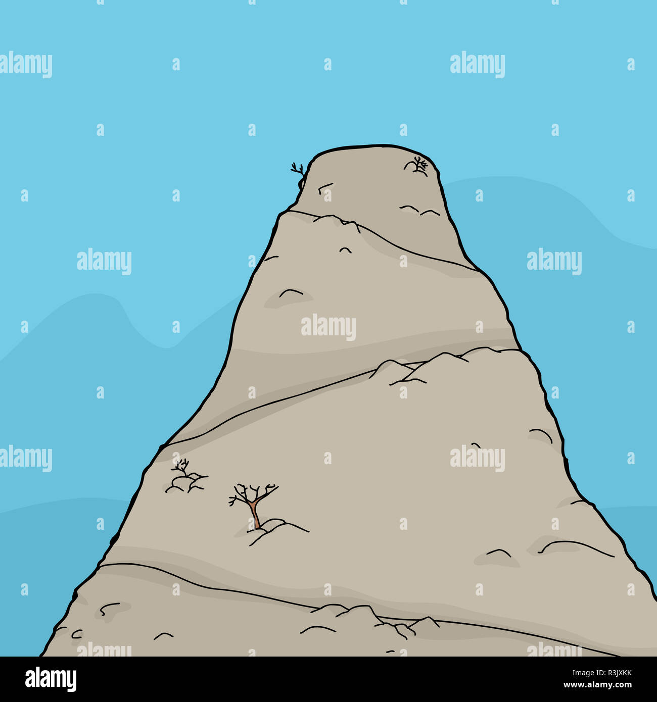 Single mountain peak cartoon blue hi-res stock photography and images ...