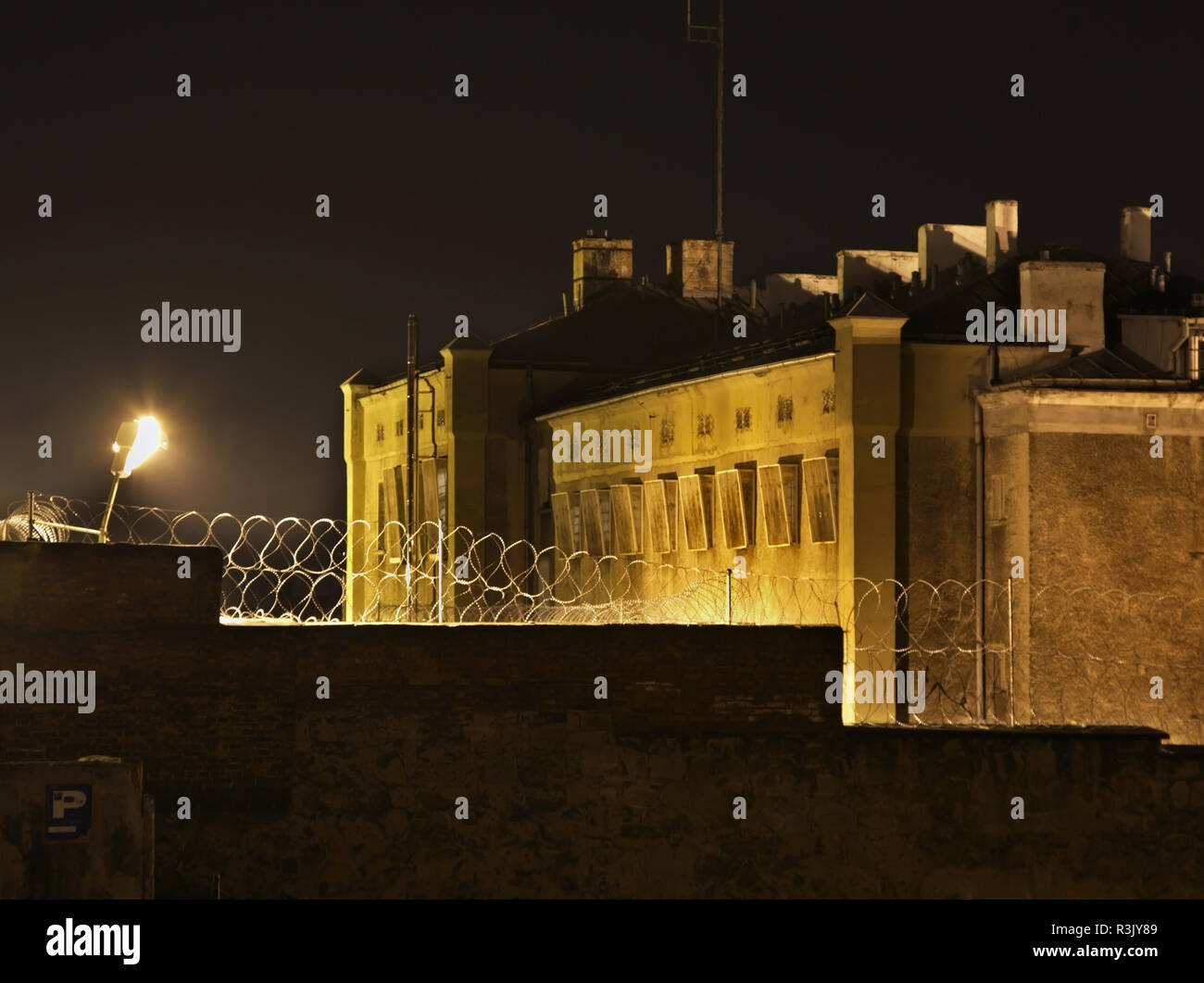 Jail exterior night hi-res stock photography and images - Alamy