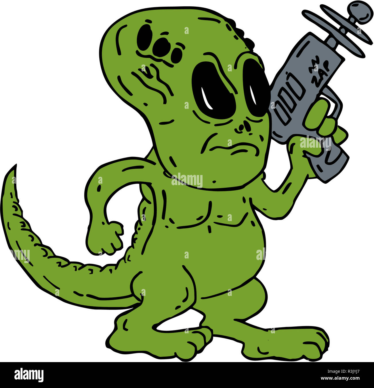 Alien holding ray gun hi-res stock photography and images - Alamy