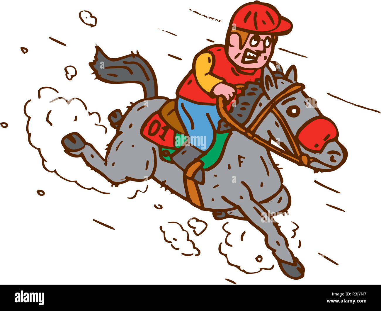 Illustration Cartoon Horse Equestrian Jockey High Resolution Stock ...