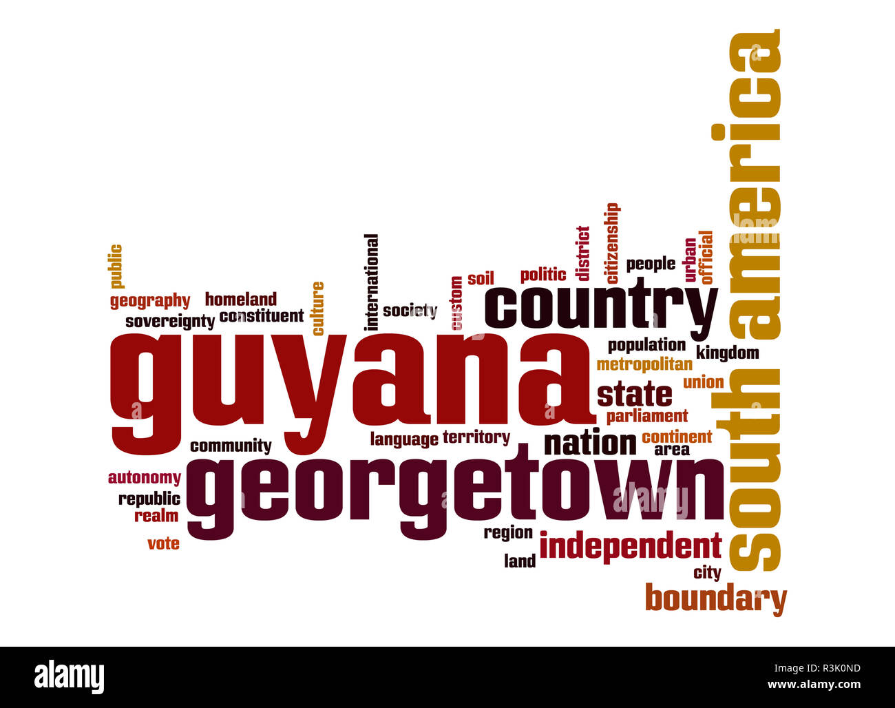 Guyana word cloud country hi-res stock photography and images - Alamy