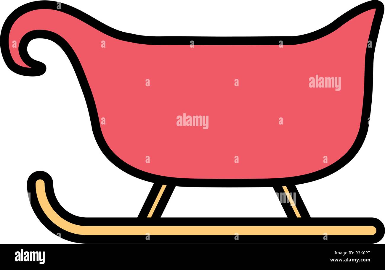 Christmas sled icon over white background, vector illustration Stock ...