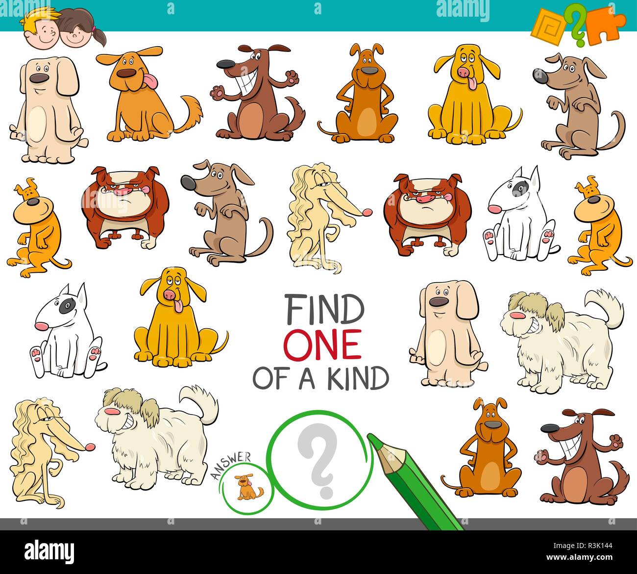 Multiple dogs illustration Stock Vector Images - Alamy