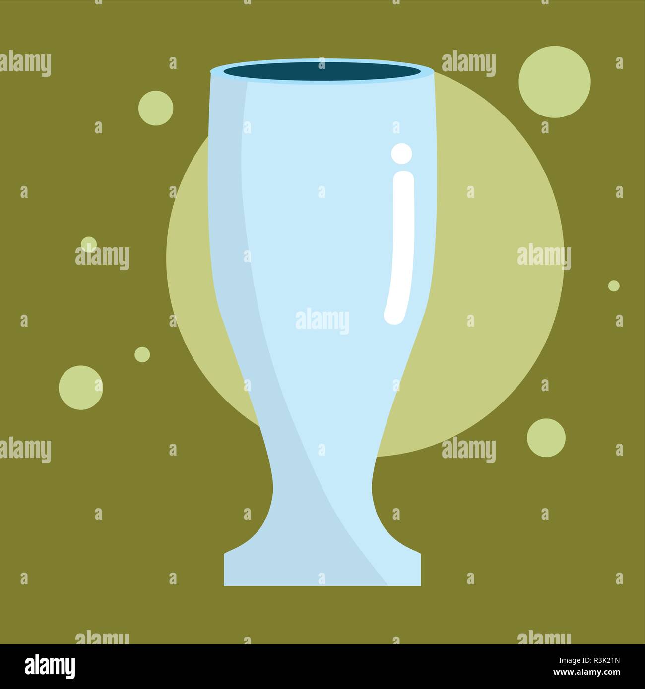 Empty beer glass icon over green background, vector illustration Stock ...