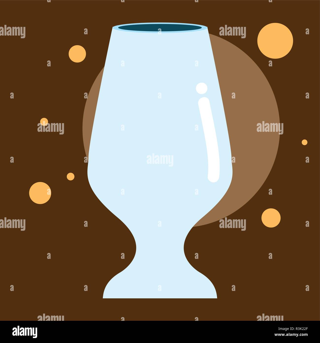 Empty beer glass icon over brown background, vector illustration Stock ...