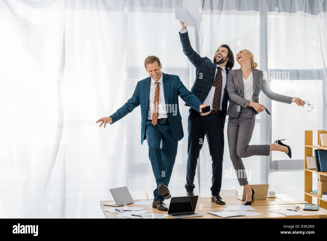 Dancing on table office hi-res stock photography and images - Alamy