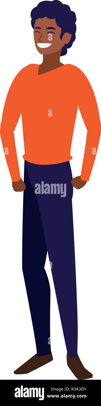 cartoon man wearing casual clothes over white background, vector ...