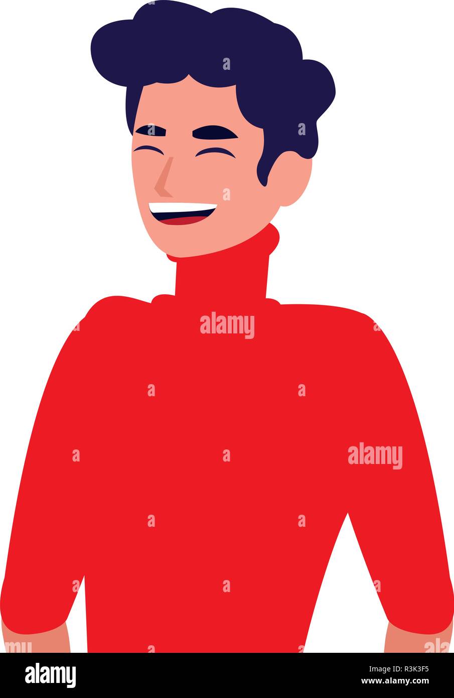 cartoon man wearing casual clothes over white background, vector ...