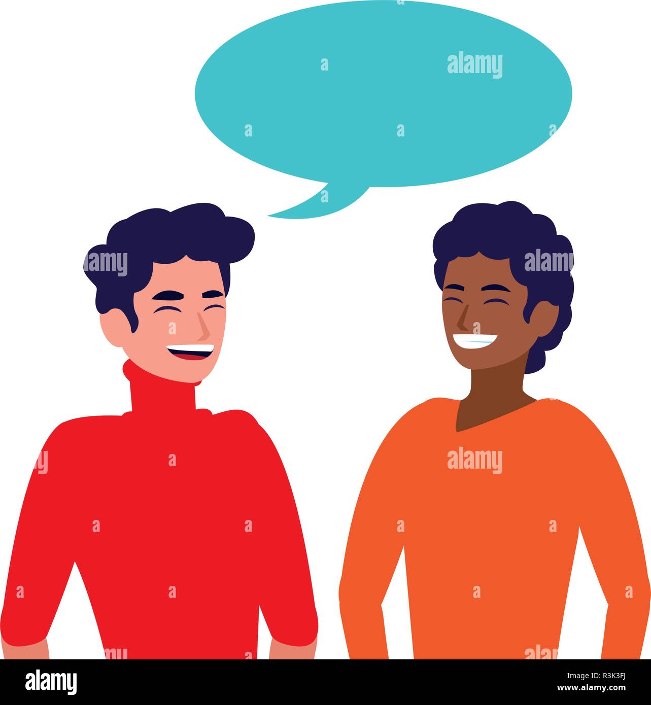 cartoon men having a conversation over white background, vector ...