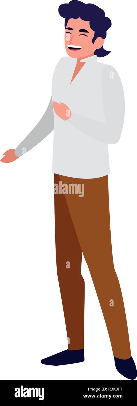 Cartoon man icon over white background, vector illustration Stock ...