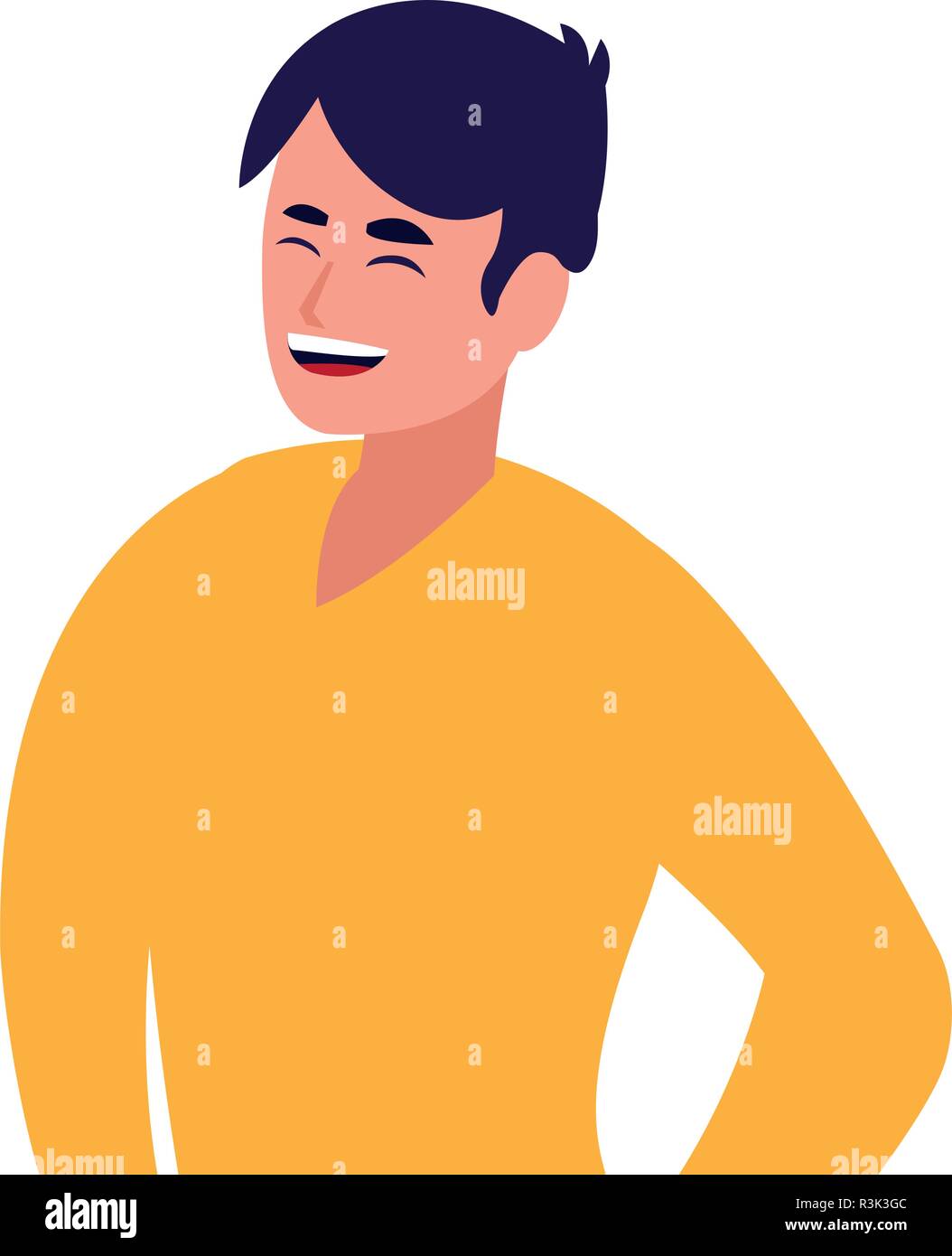Cartoon man icon over white background, vector illustration Stock ...