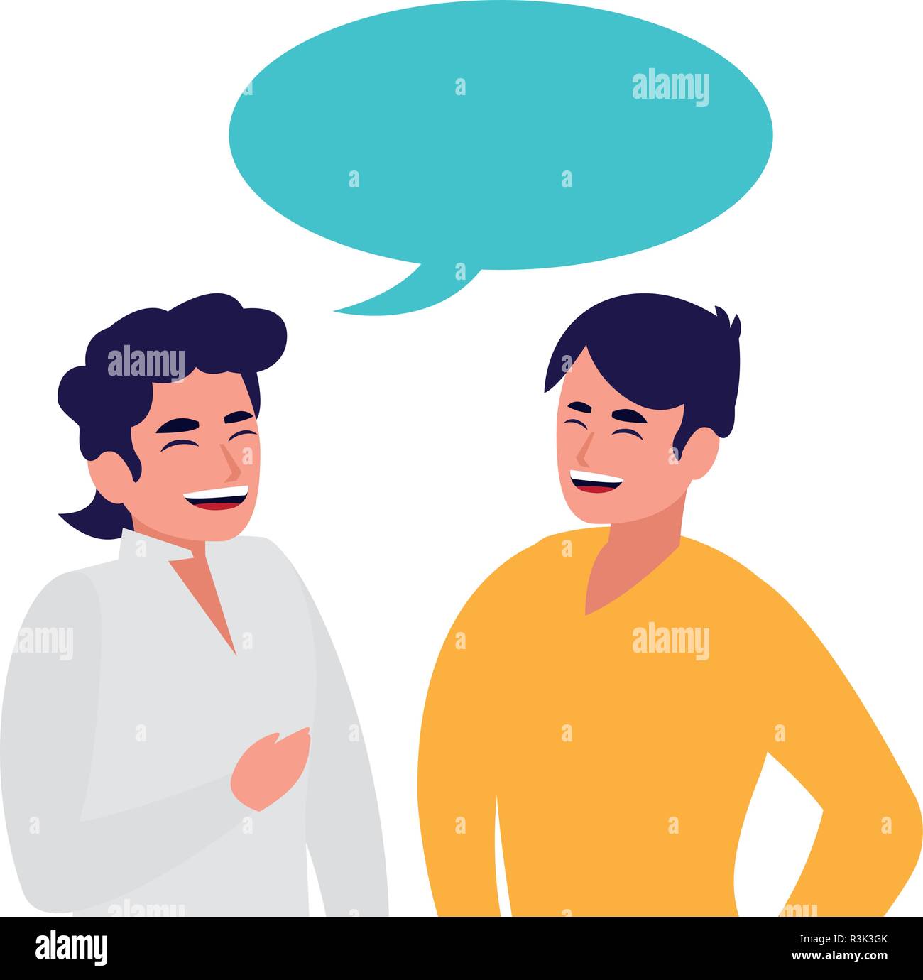 two men having a conversation over white background, vector ...