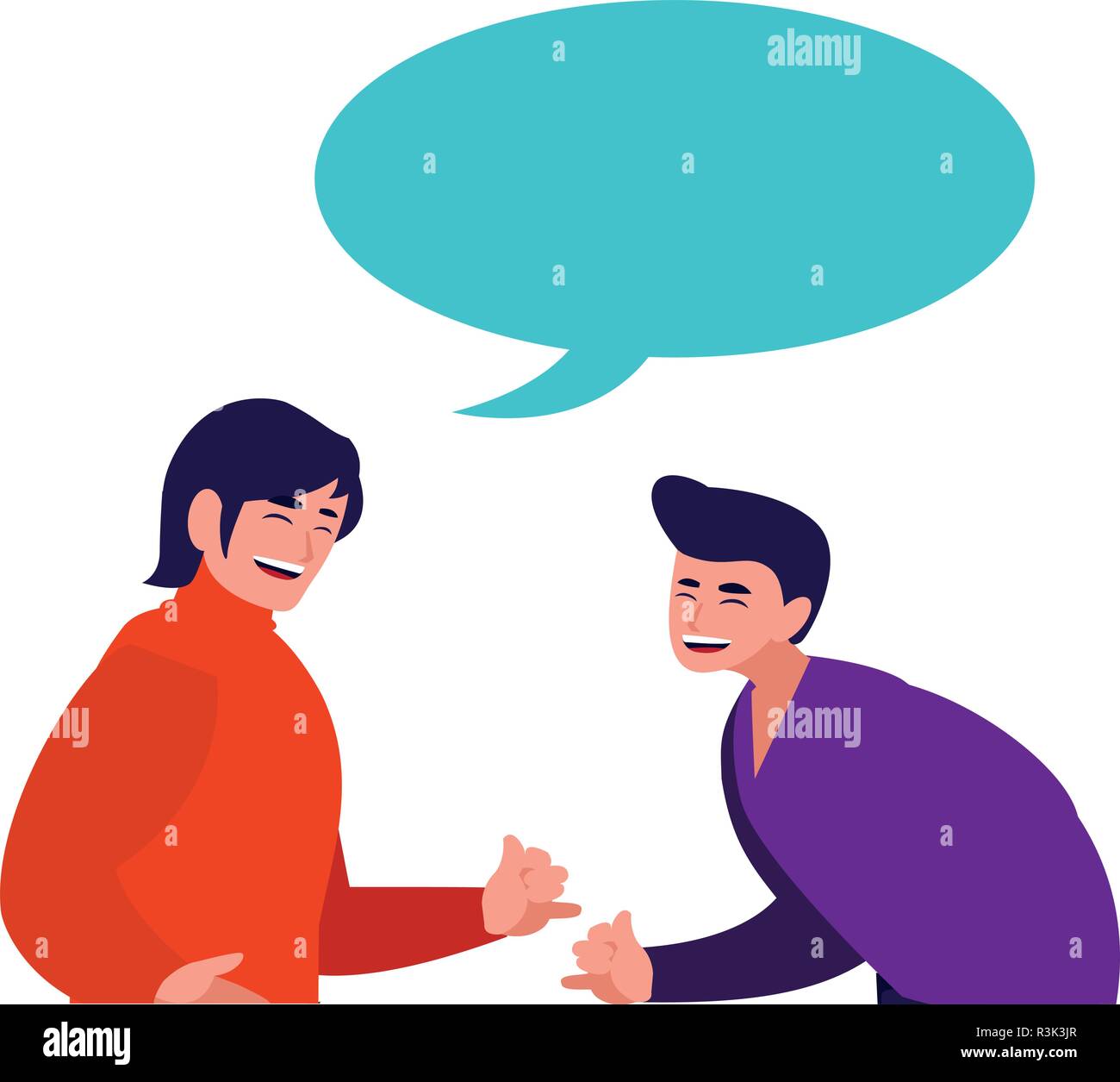 two men having a conversation over white background, vector ...