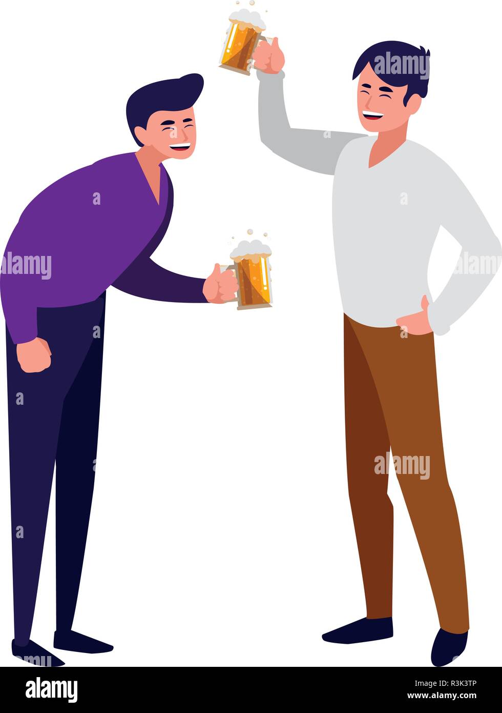 cartoon happy men over white background, vector illustration Stock ...