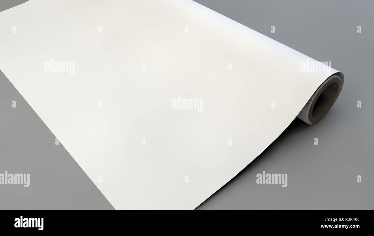 mockup of wrapping paper roll 3d rendering Stock Photo - Alamy