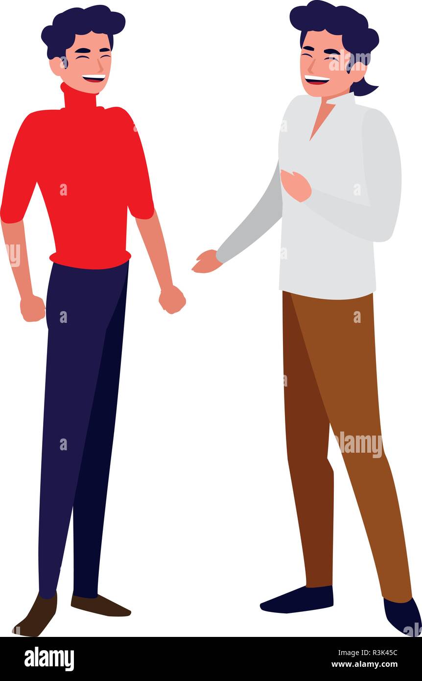 cartoon men having a conversation over white background, vector ...