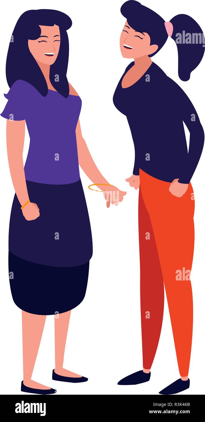 cartoon women having a conversation over white background, vector ...