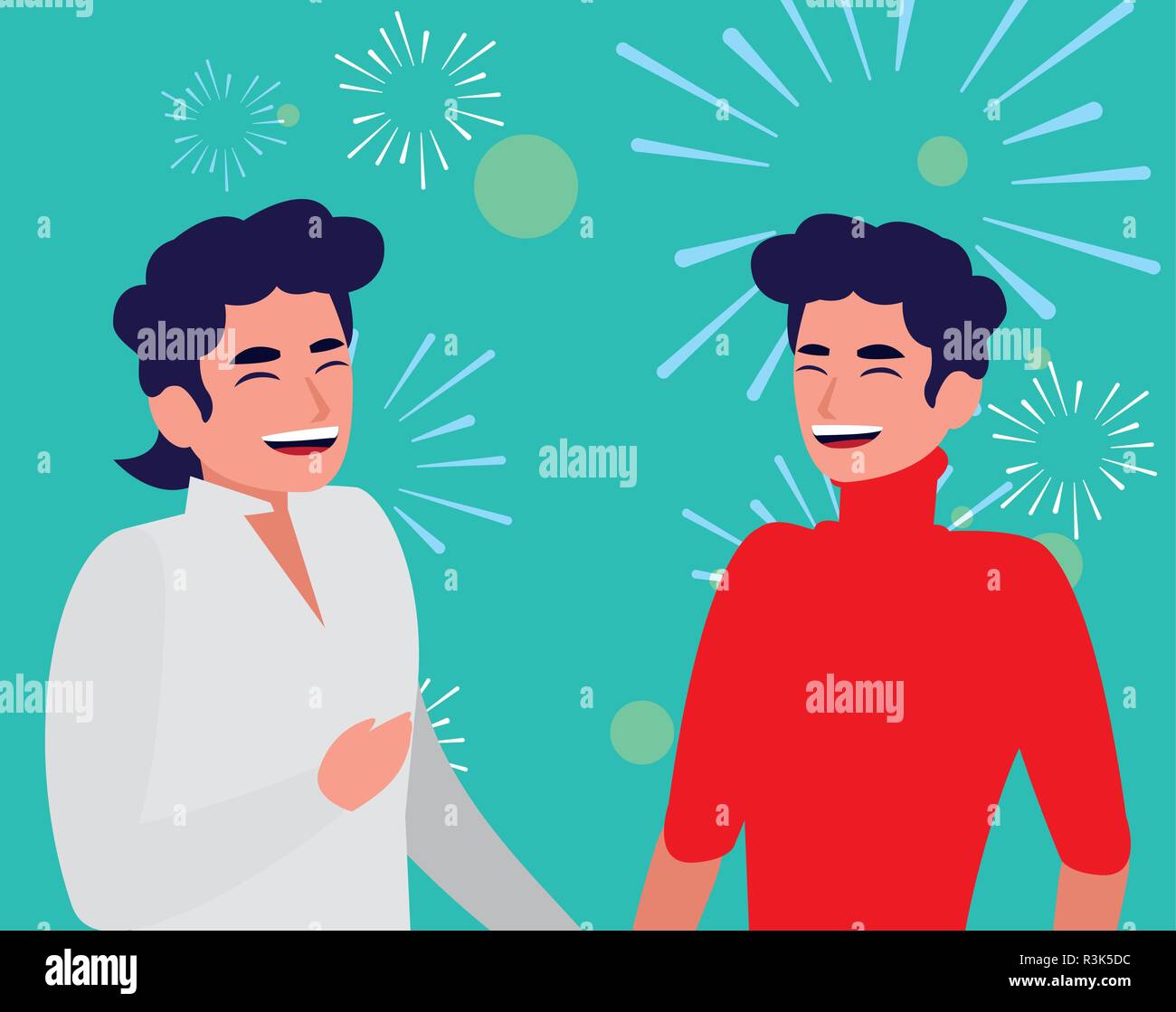 cartoon happy men over blue background, vector illustration Stock ...