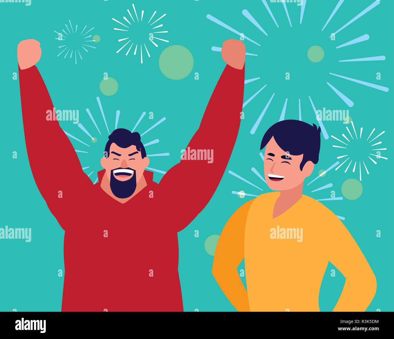 cartoon happy men over blue background, vector illustration Stock ...