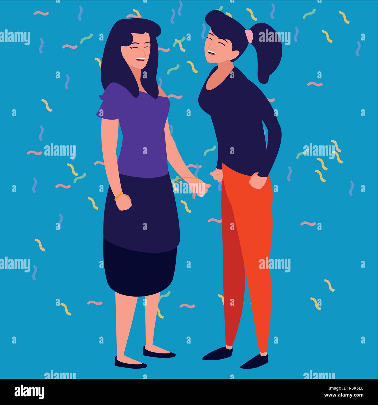 cartoon women having a conversation over white background, vector ...