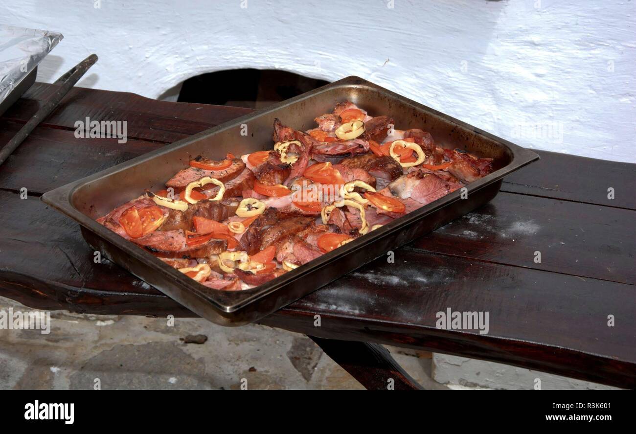 roasted pork knuckle in the pipe Stock Photo - Alamy