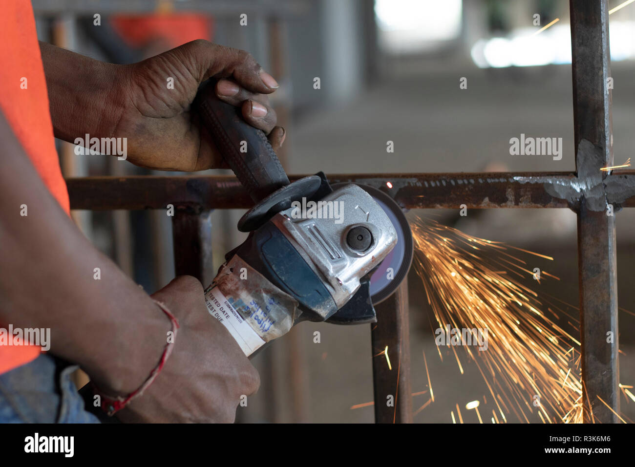 Person doing welding work, India Stock Photo - Alamy