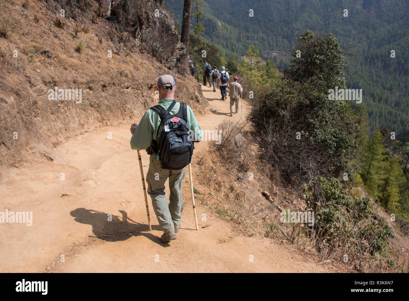 Bhutan, Paro. Hiking up to the famous Tiger's Nest Monastery (aka Paro ...