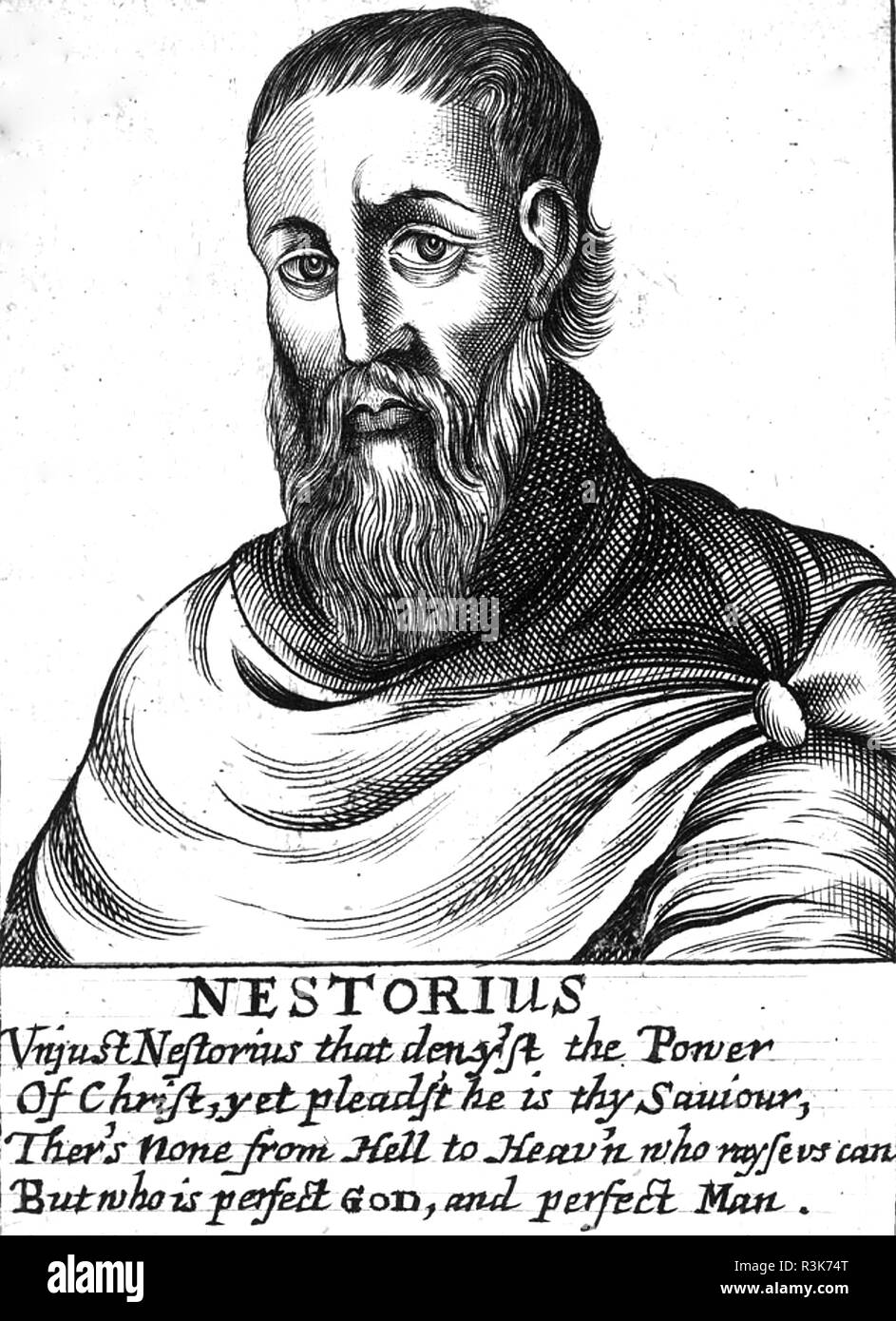 NESTORIUS (c 386-450) Archbishop of Constantinople in a 14th century ...
