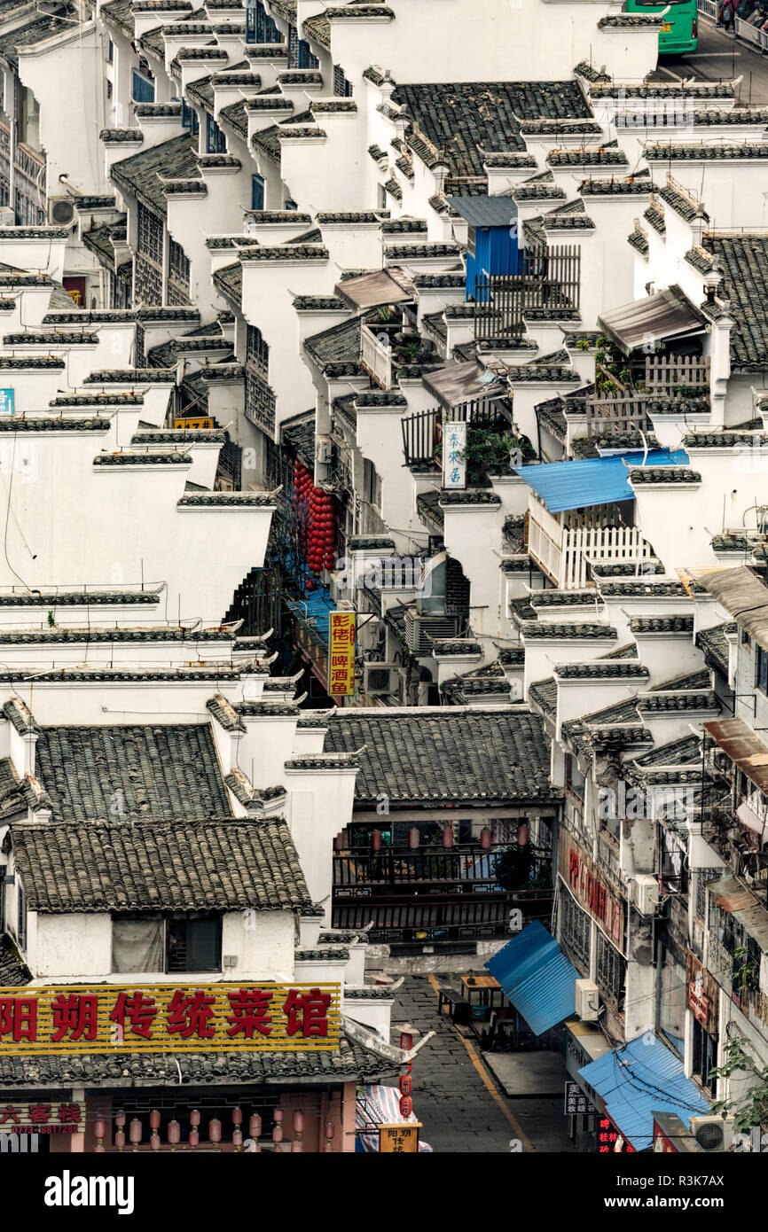 Elevated view of rooftops, Guilin, China Stock Photo - Alamy