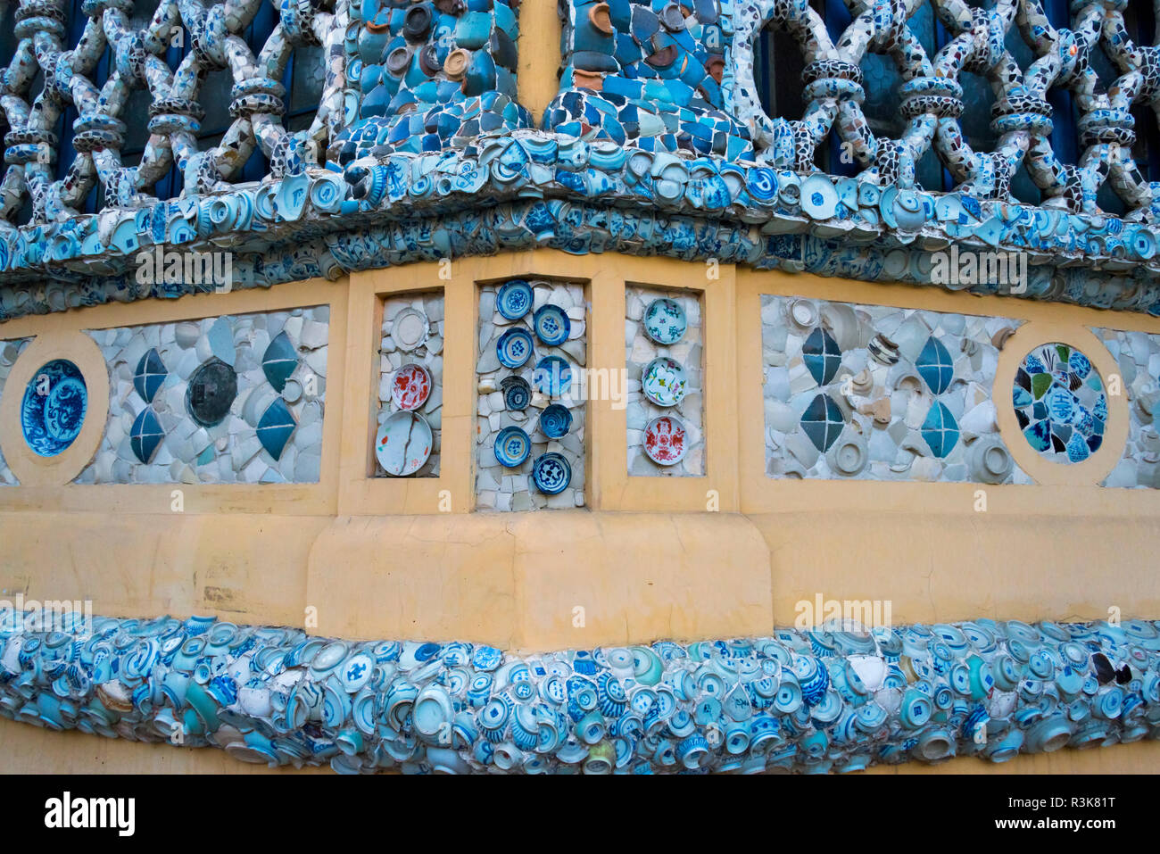 Porcelain House (also known as China House), with chinaware cemented ...