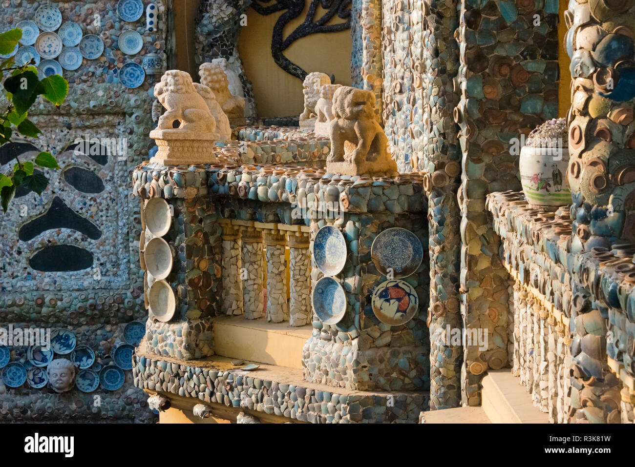 Porcelain House (also known as China House), with chinaware cemented ...