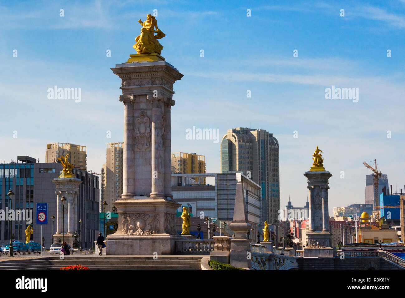 Western classic statues decorating Beian Bridge, Tianjin, China Stock ...