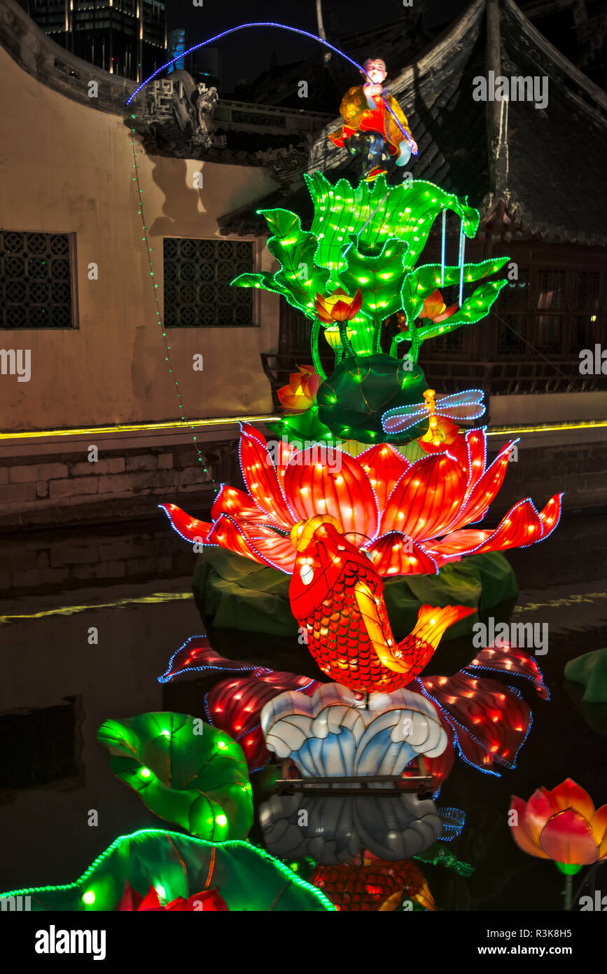 Colorful lights at Lantern Festival celebrating Chinese New Year in ...