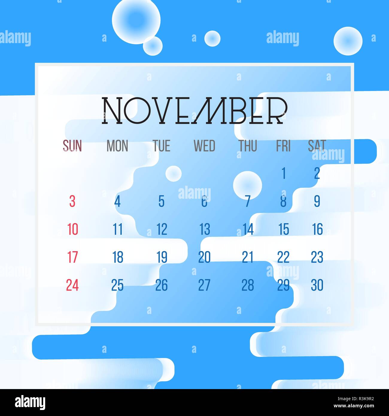 November 2019 Calendar Leaf - Illustration. Vector graphic page with ...