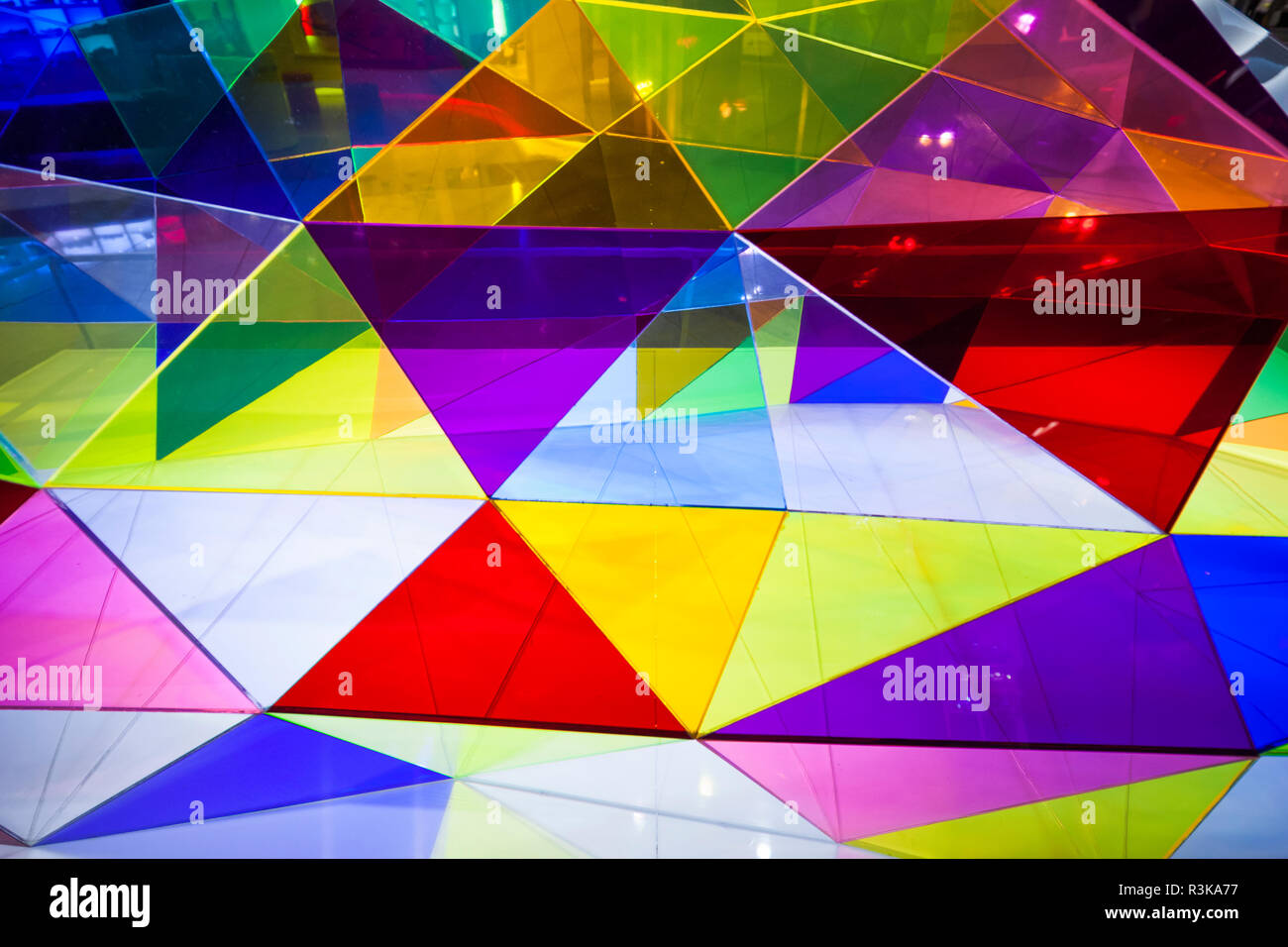 UAE, Downtown Dubai. Interior of Dubai Mall, glass sculpture Stock ...