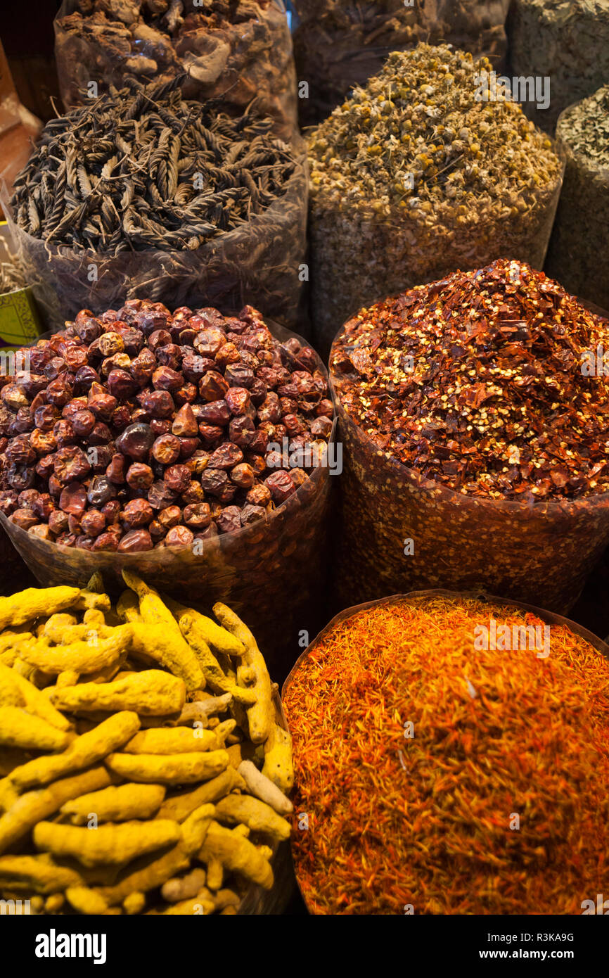 UAE, Dubai, Deira. Spice Souk, Arabic spices Stock Photo - Alamy