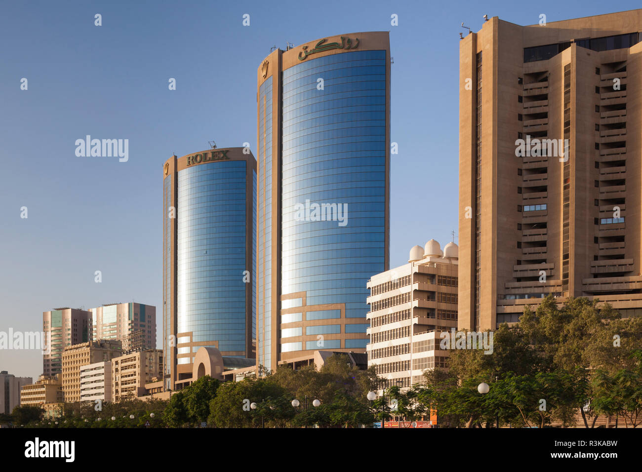 UAE, Dubai, Deira. waterfront buildings by Dubai Creek Stock Photo - Alamy