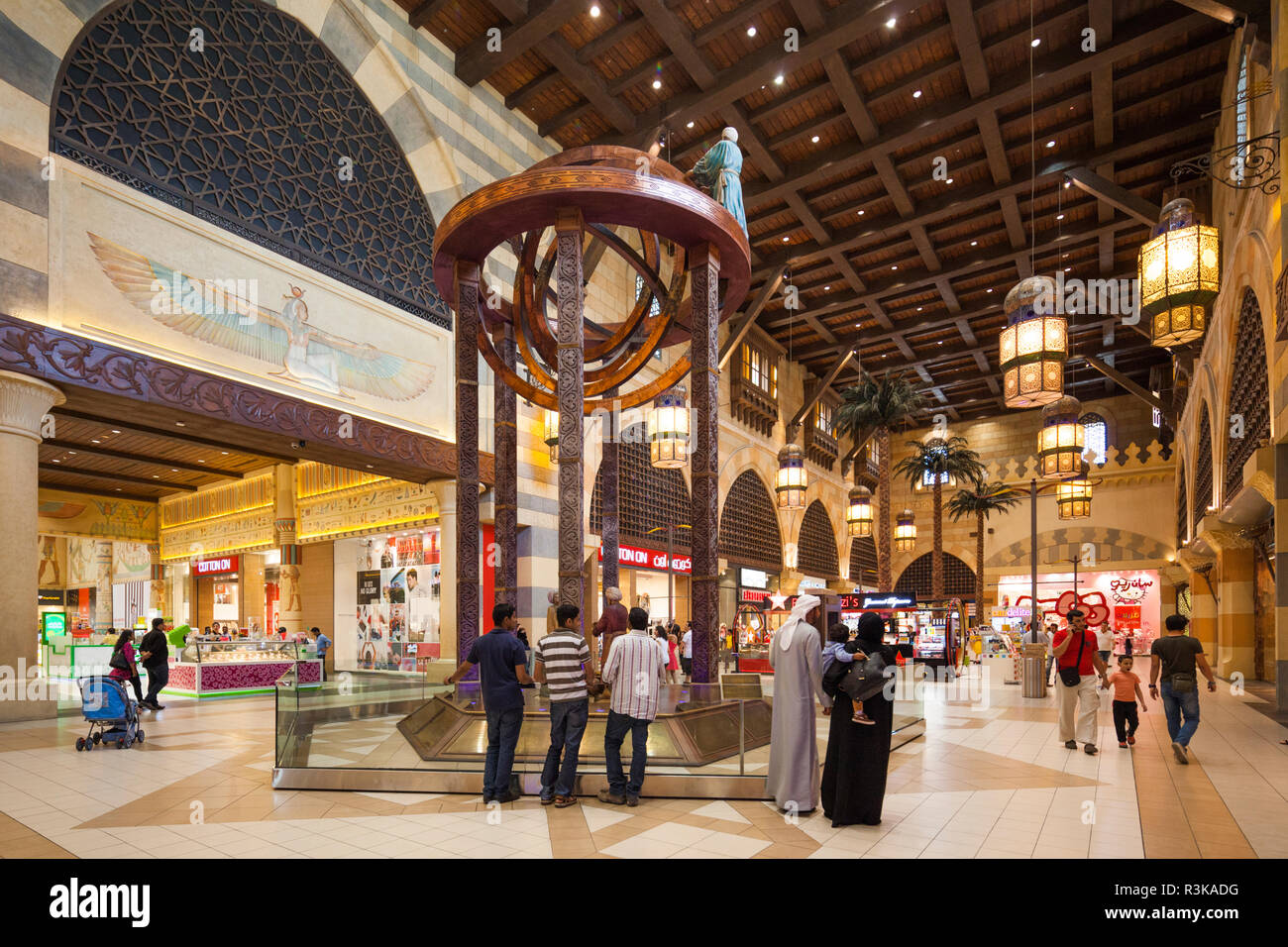 UAE, Western Dubai. Ibn Battuta Shopping Mall built with six courts ...