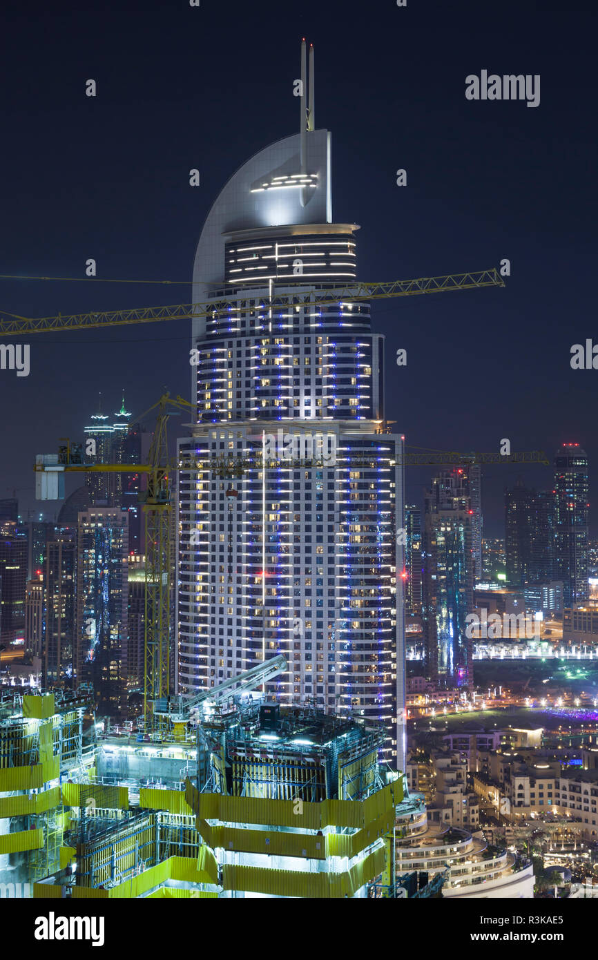 UAE, Downtown Dubai. The Address Downtown Hotel, elevated view Stock ...